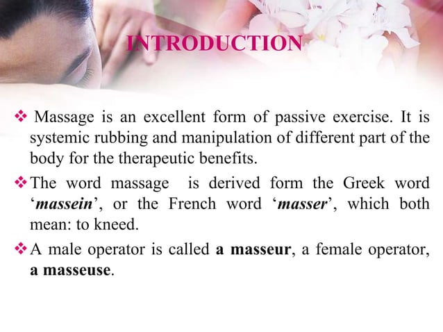 Therapeutic Massage presentation, Massage ppt, | PPTX