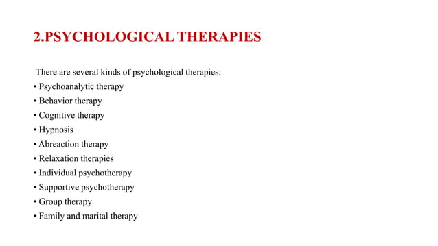 THERAPEUTIC MODALITIES IN PSYCHIATRY.pptx | Mental Health | Diseases ...