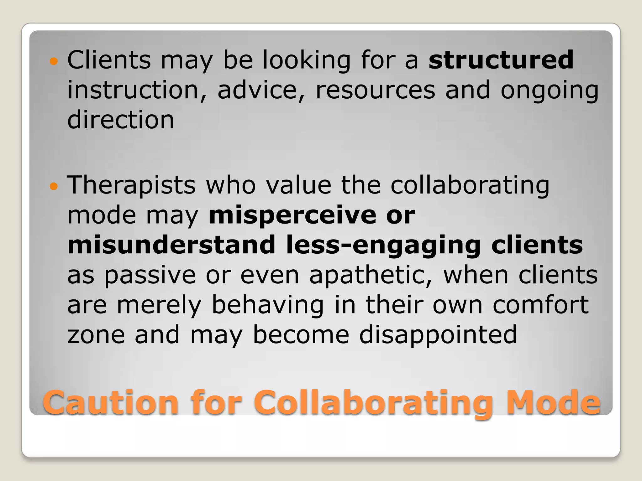 Therapeutic Modes - My Part | PPTX