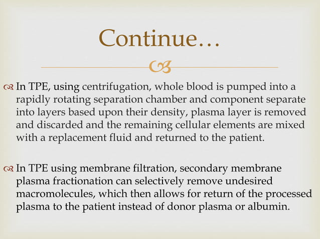 Therapeutic plasma exchange | PPTX | Blood Disorders | Diseases and ...