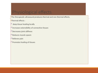 THERAPEUTIC ULTRASOUND PRINCIPLES AND PRACTICSE | PPT