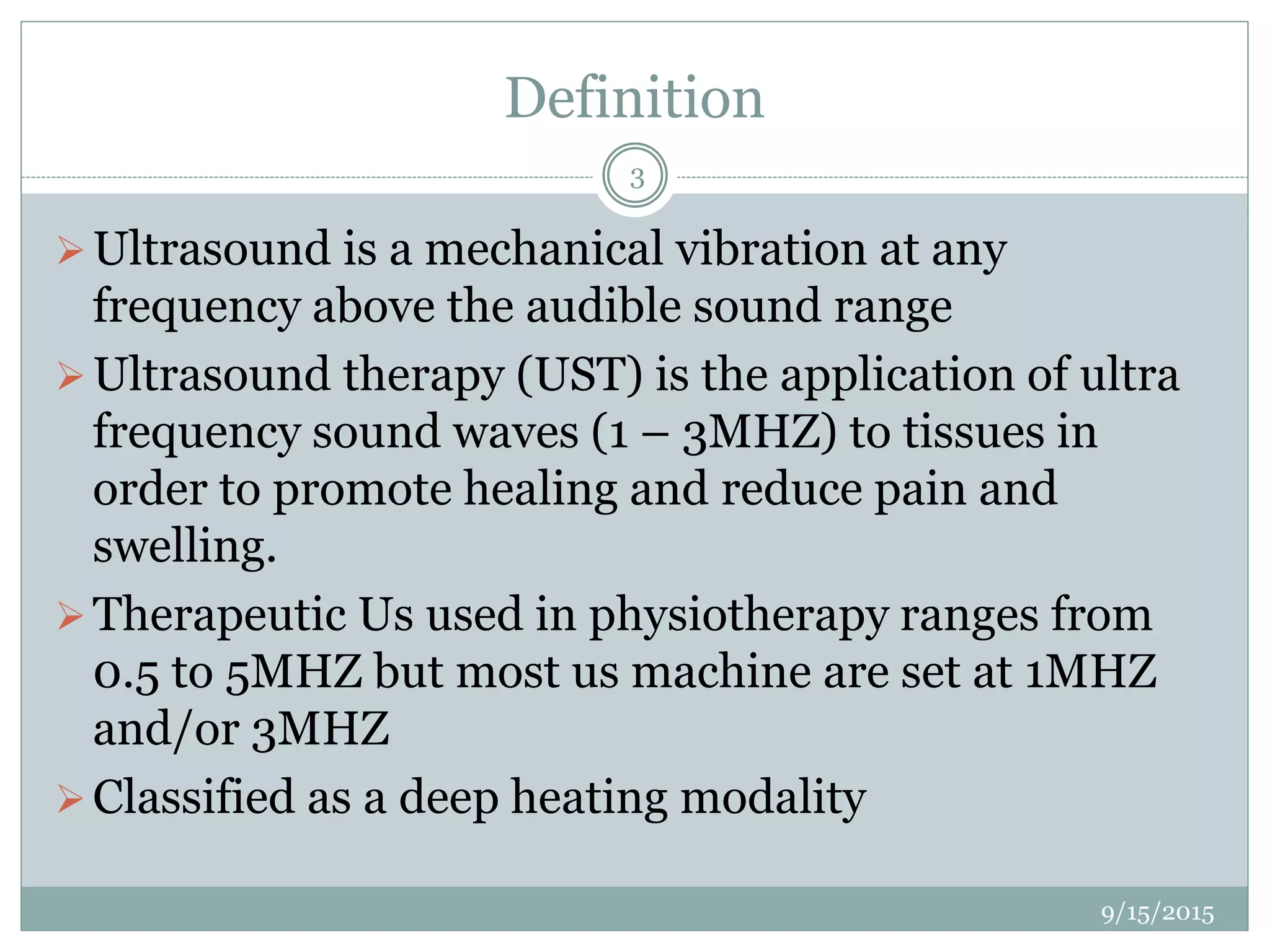 Therapeutic ultra sound in physiotherapy | PPTX