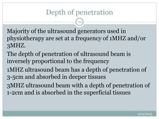 Therapeutic ultra sound in physiotherapy | PPTX