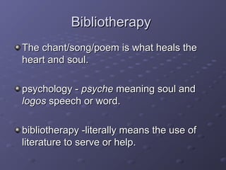 Therapeutic uses of poetry | PPT