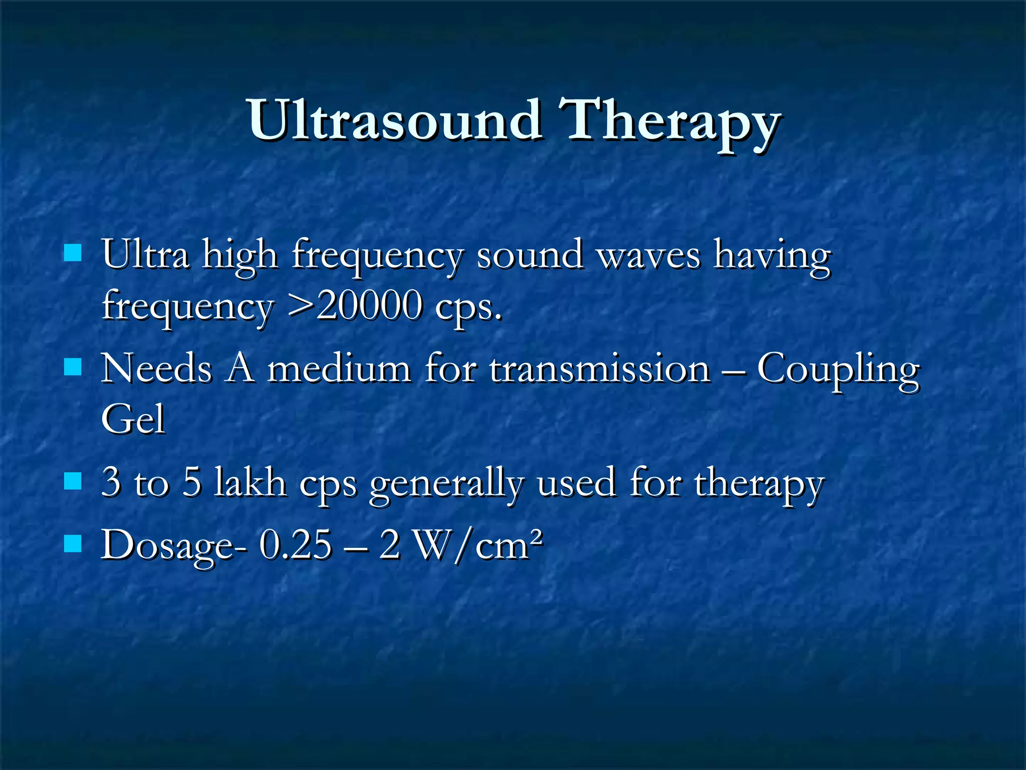 Therapeutic uses of ultrasound, infrared, electrostimulation | PPT