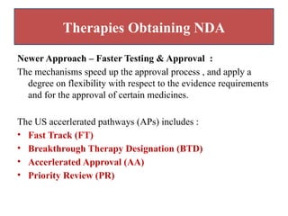 Different Therapies which are involved in obtaining NDA(New Drug ...