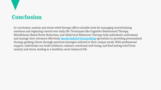 Therapies That Help Reduce Stress and Anxiety Symptoms | PPT