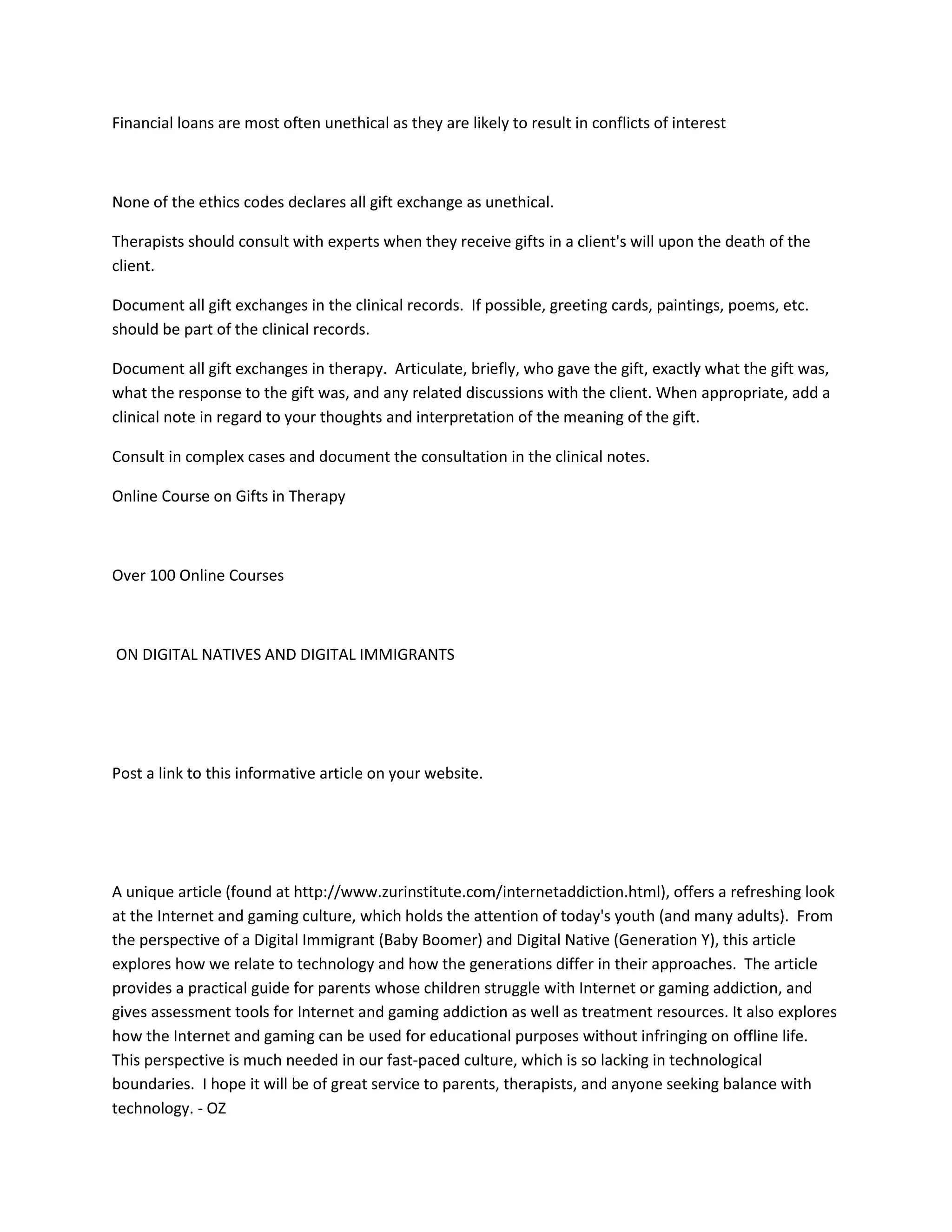 Therapists giving and receiving gifts during the holidays | DOCX