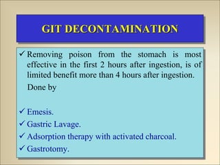 Therapy and management of toxicosis | PPT