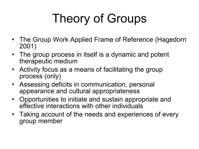 Therapy groups in a physical rehab setting | PPT