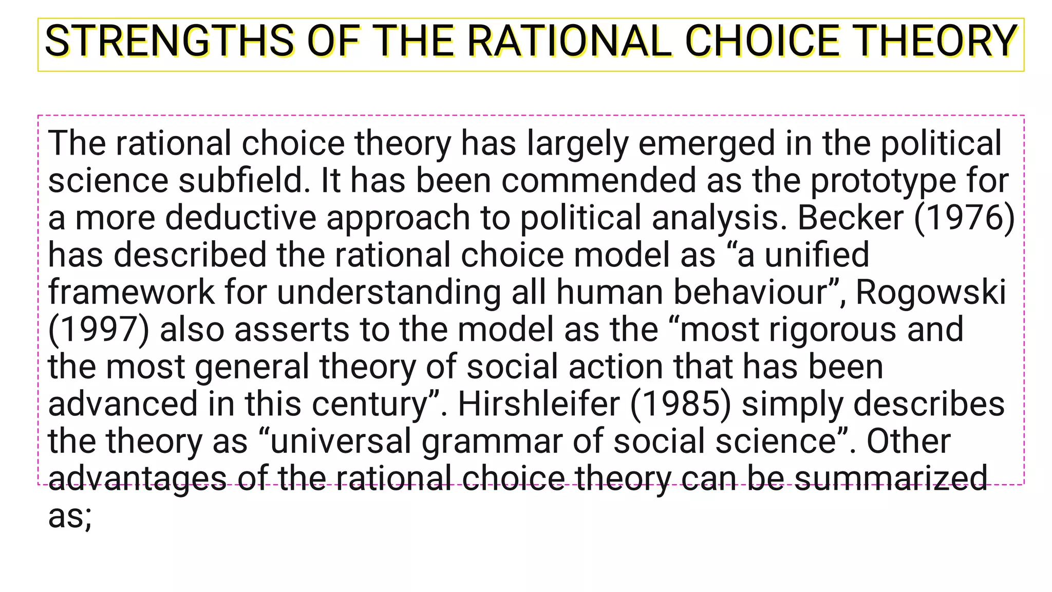 The rational choice theory | PDF