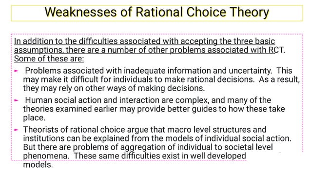The rational choice theory | PDF | Personal Finance
