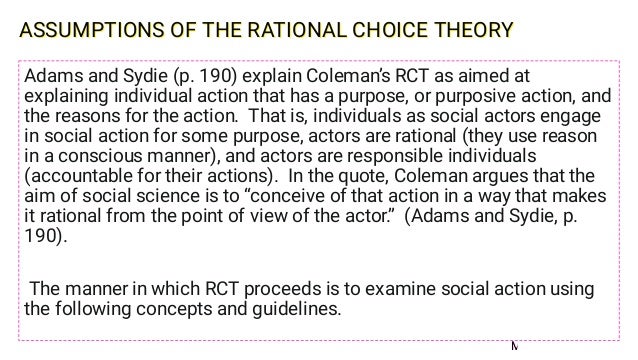 The rational choice theory