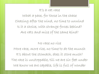 The rat race: A Poem about Life | PPTX