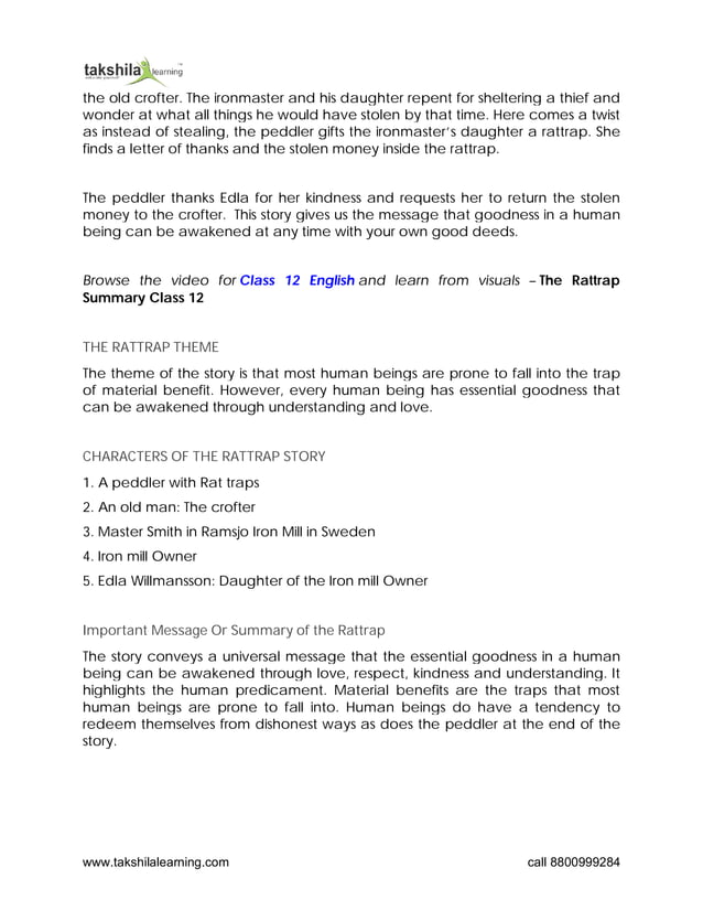The Rattrap Summary Class 12 English Flamingo.pdf