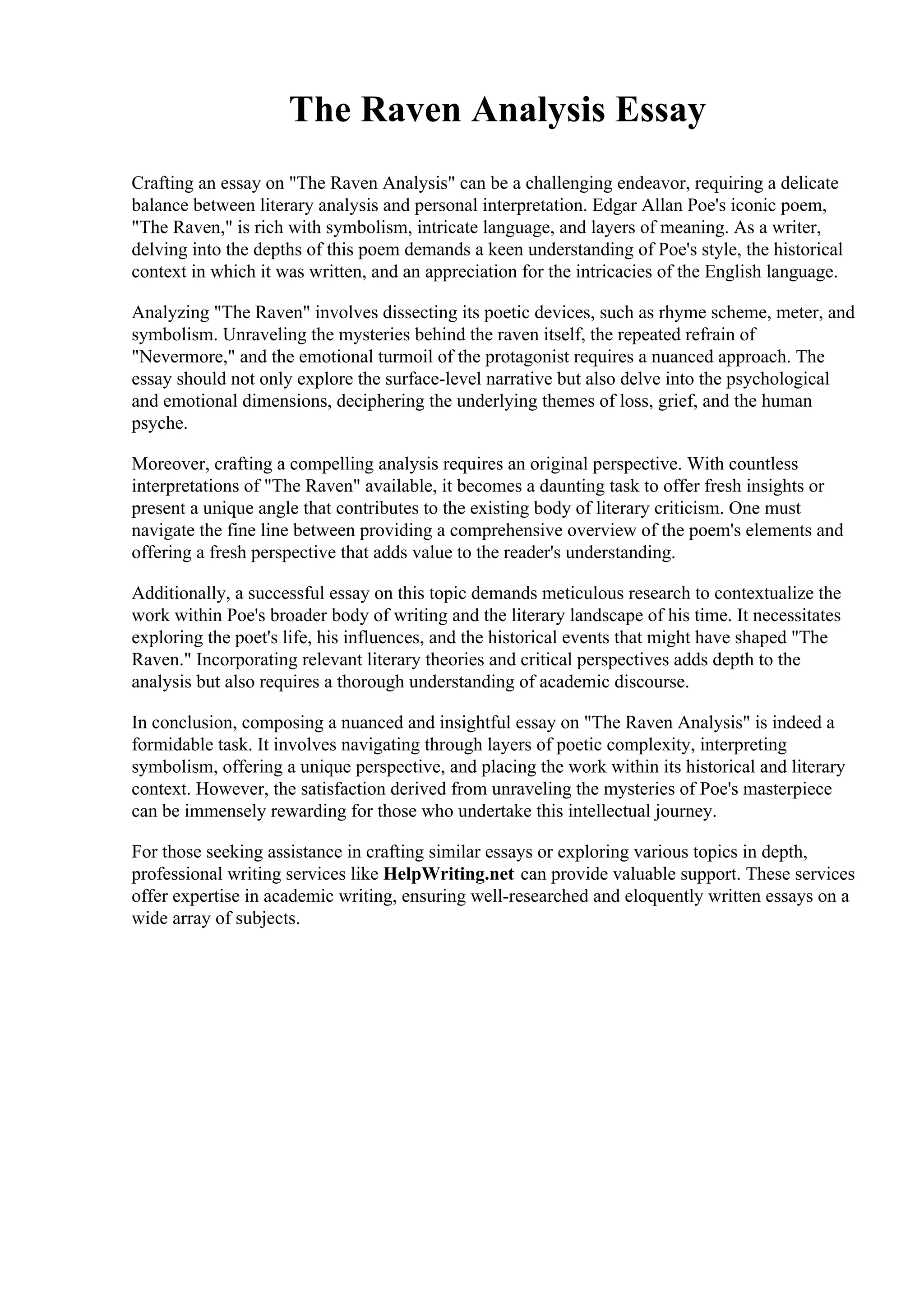 The Raven Analysis Essay.pdf