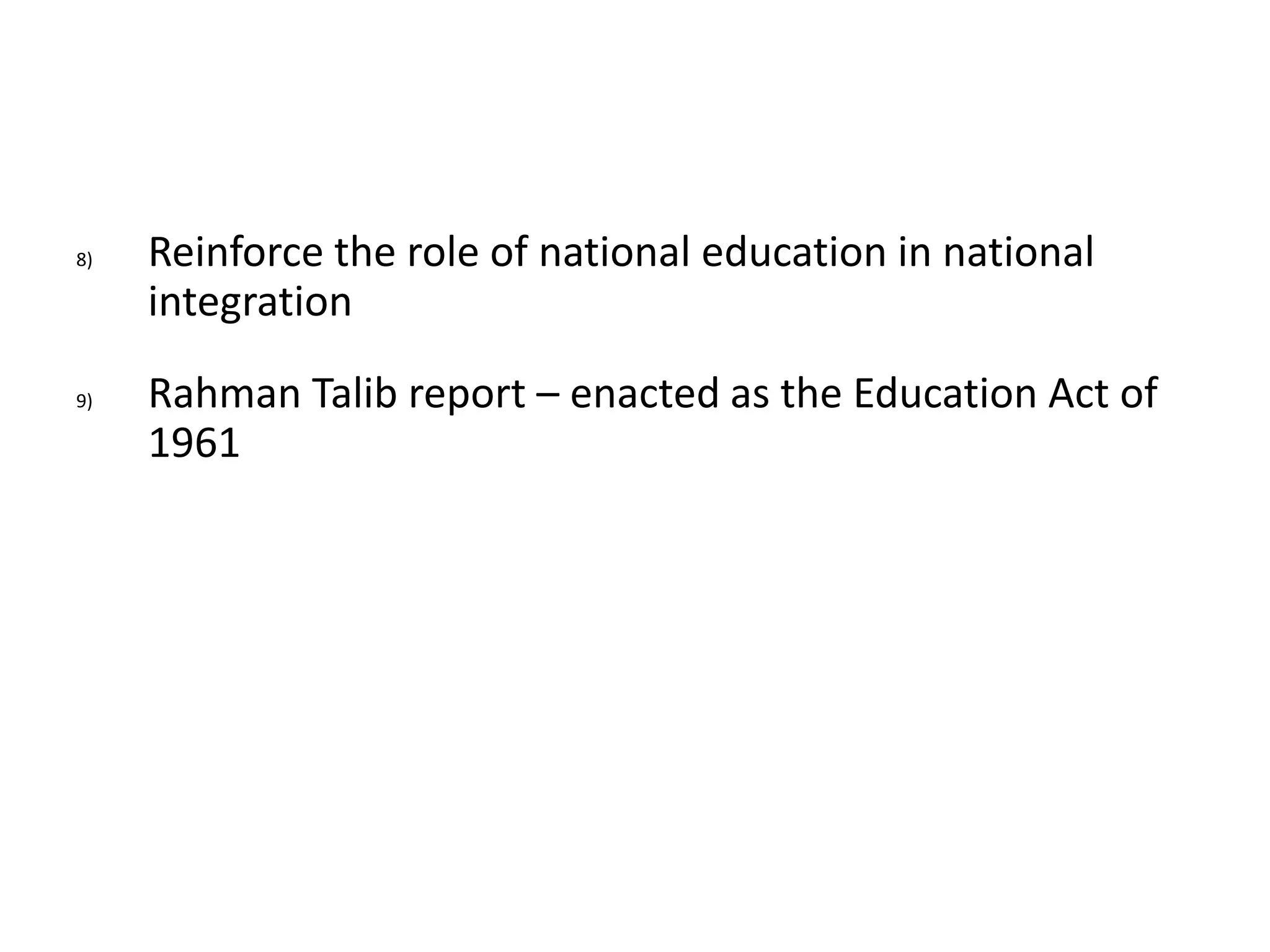 The Razak, Rahman Talib & The Educational Act Reports | PPTX