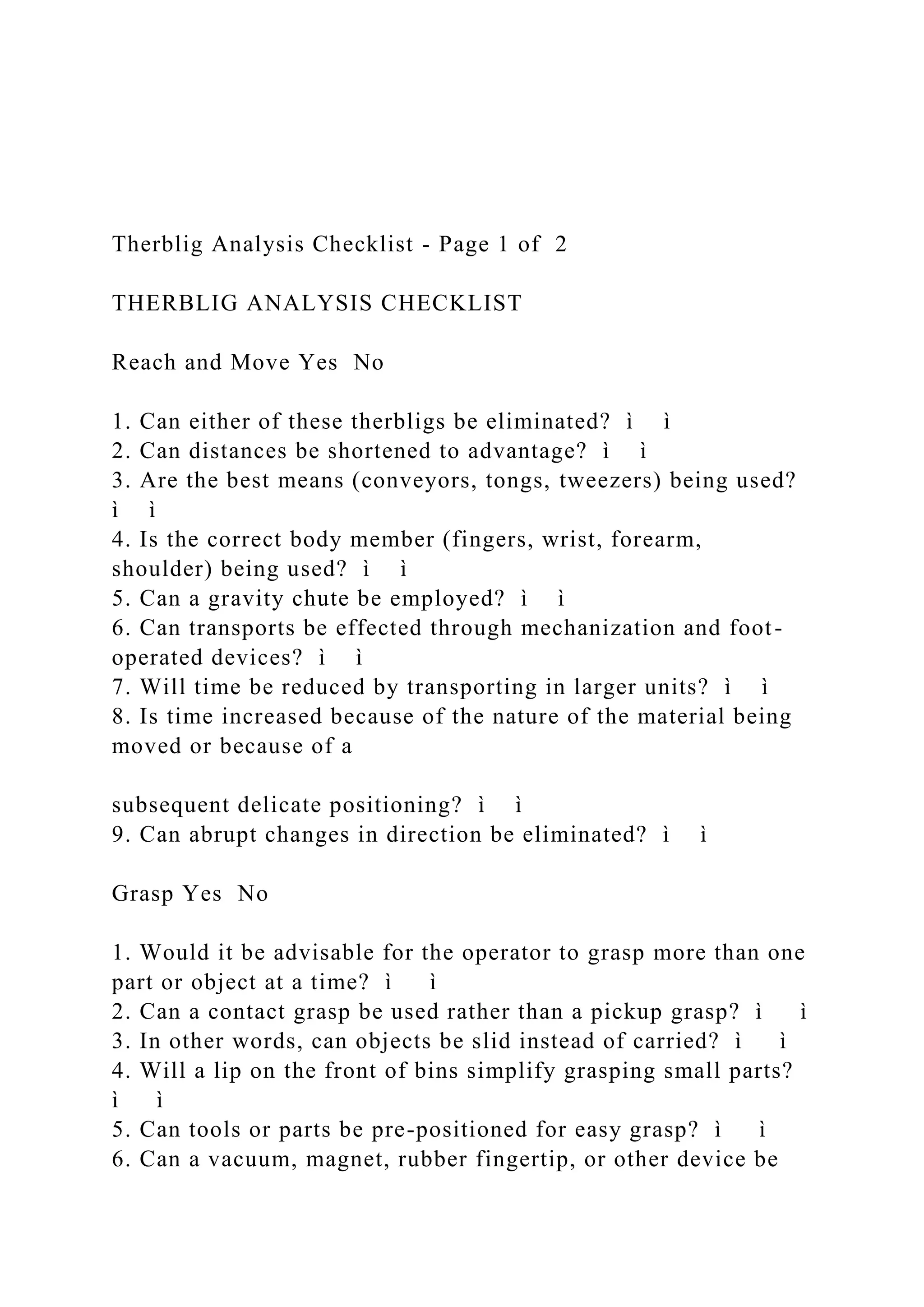 Therblig Analysis Checklist - Page 1 of 2THERBLIG ANALYSI.docx