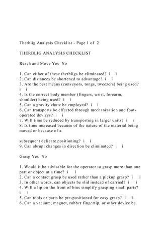 Therblig Analysis Checklist - Page 1 of 2THERBLIG ANALYSI.docx