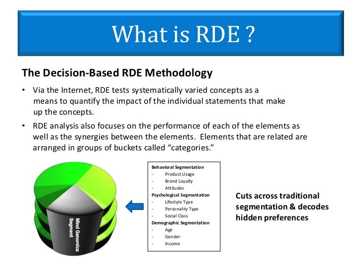 The rde methodology