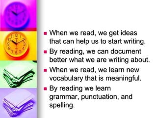 The Reading Writing Connection.Maty GarcíA Arroyo | PPTX | Education