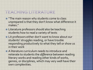The Reading and Literature Teacher: Roles of the Teacher | PPTX
