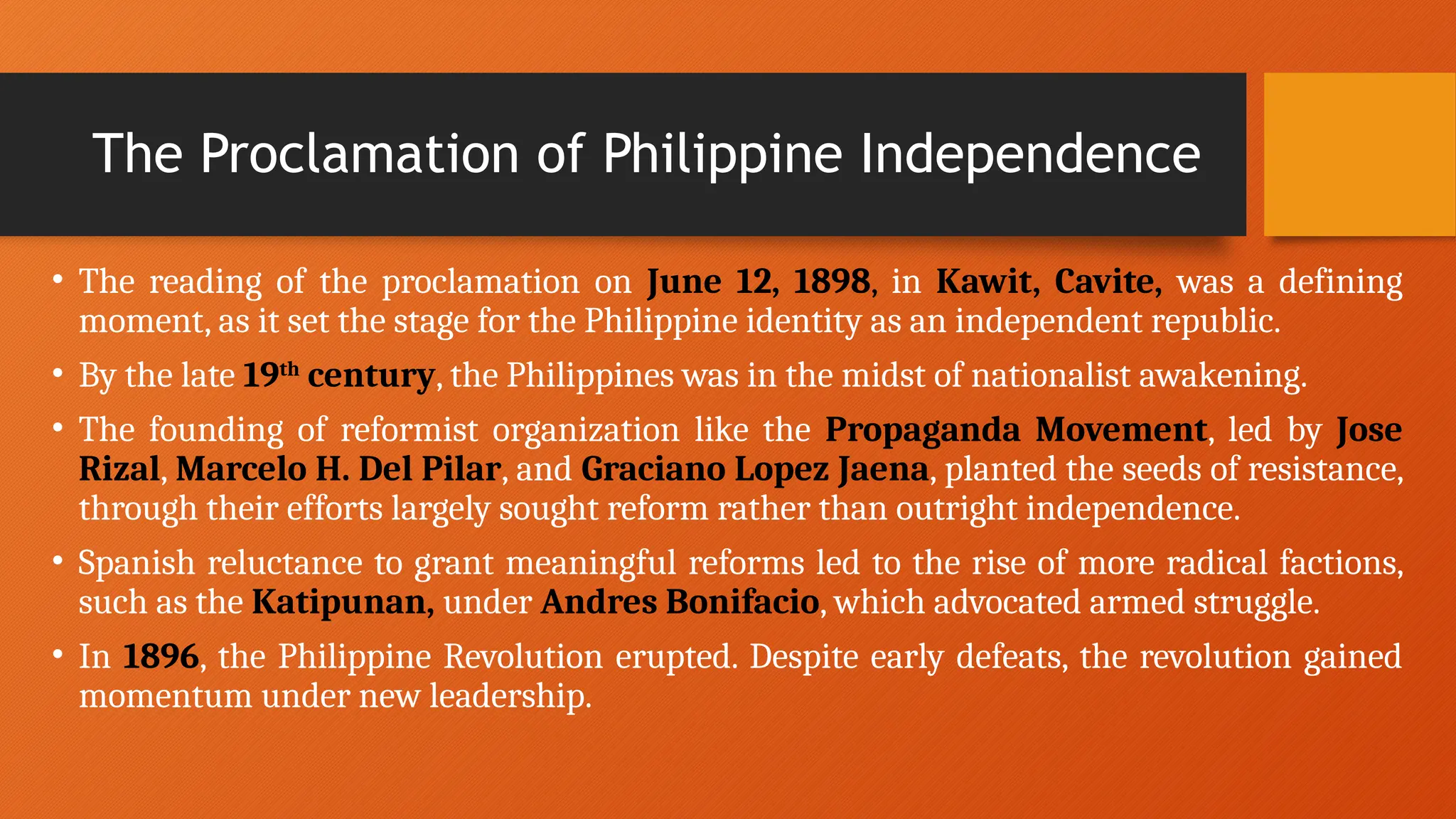 The Reading of the Proclamation of Philippine Independence | PPTX