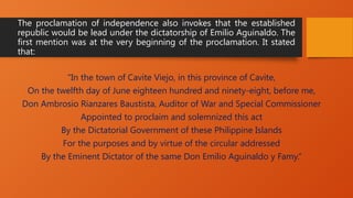 The Reading of the Proclamation of Philippine Independence | PPTX