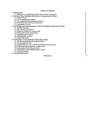 The real time publisher subscriber inter-process communication model ...