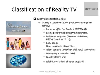 The Real Deal in Reality TV | PPTX