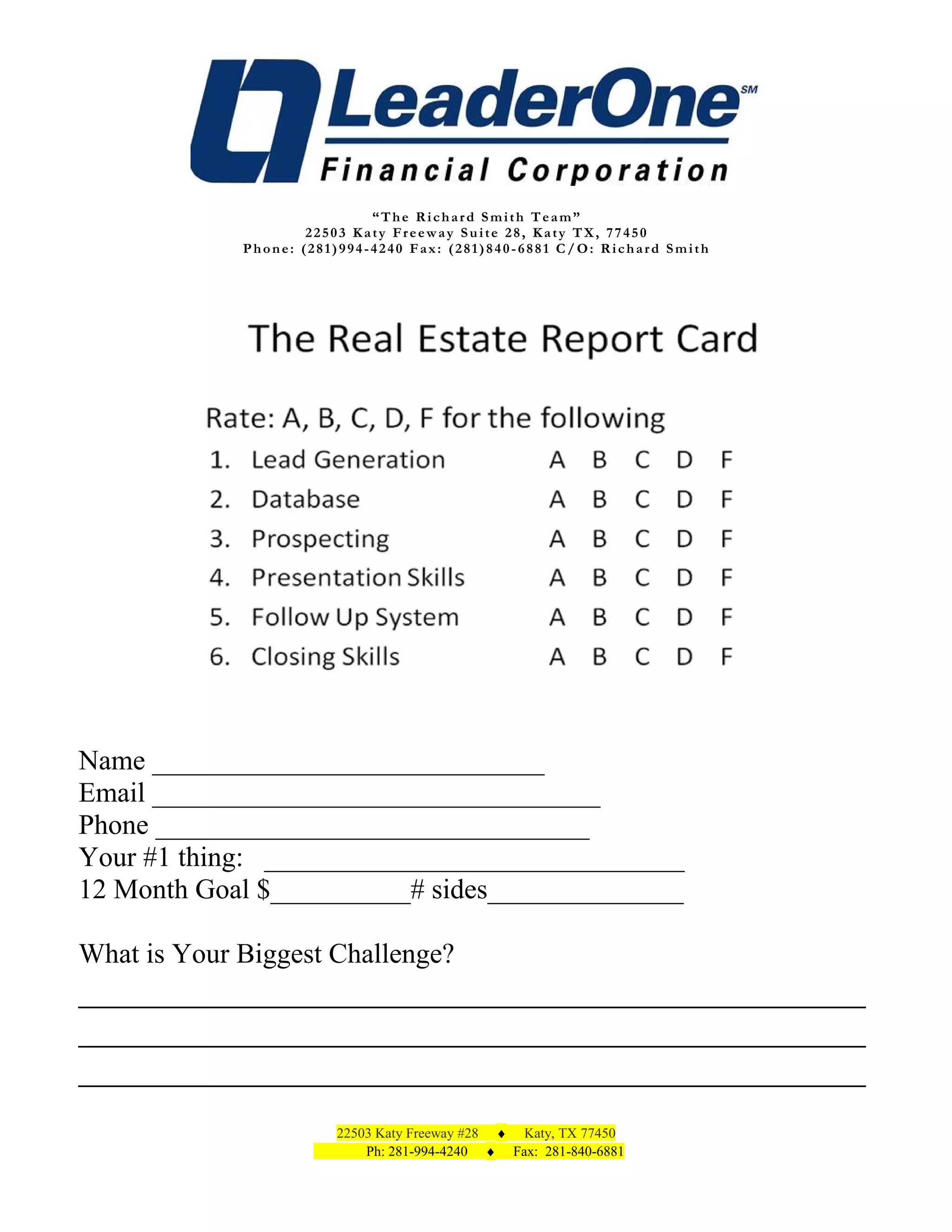 Your Real Estate Report Card | PDF