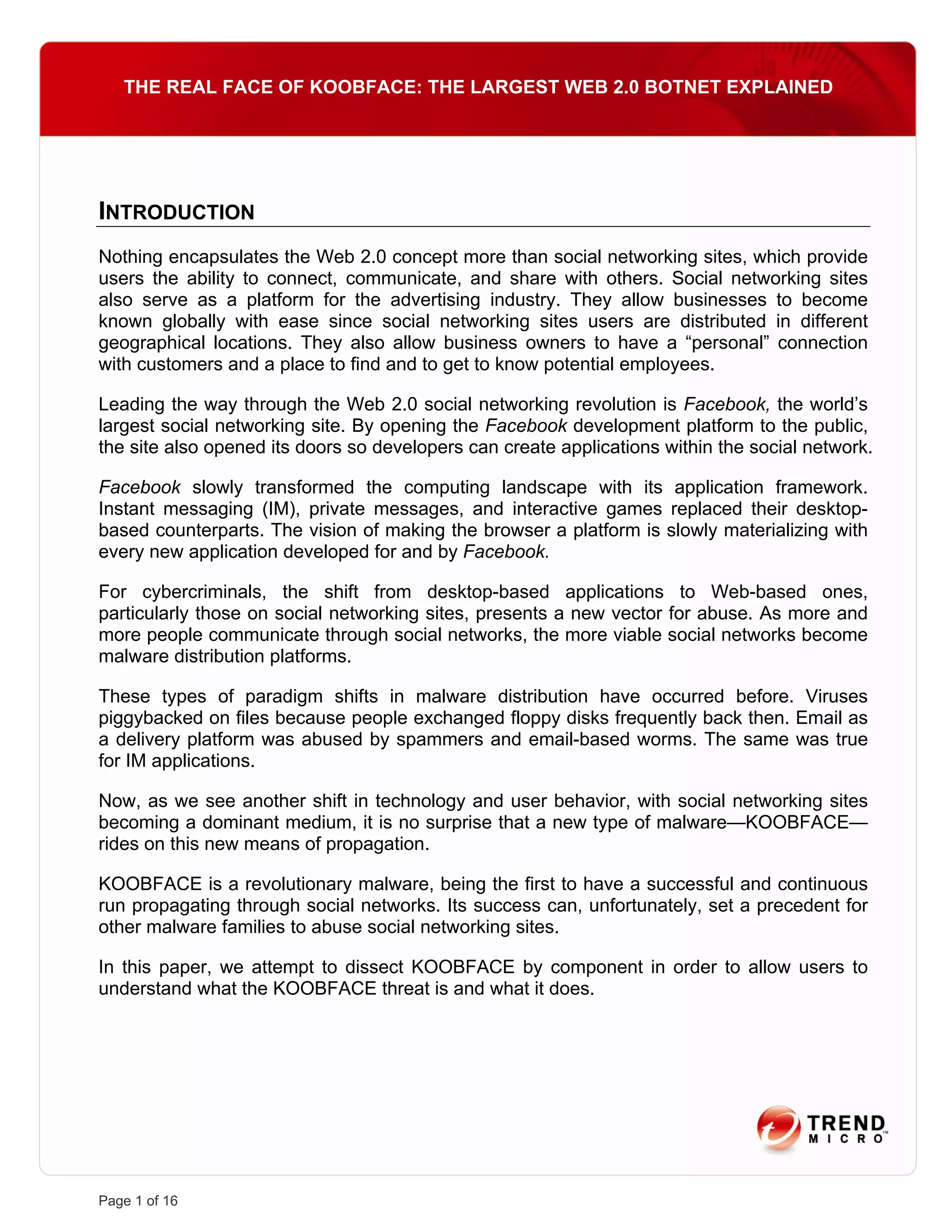 The Real Face Of KOOBFACE | PDF