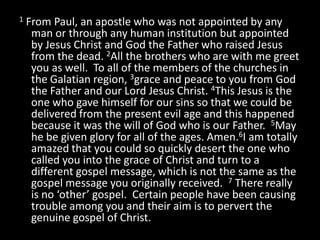 The Real Gospel - Galatians - Introduction | PPT