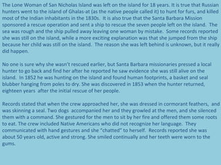 The Real Island Of The Blue Dolphins | PPT