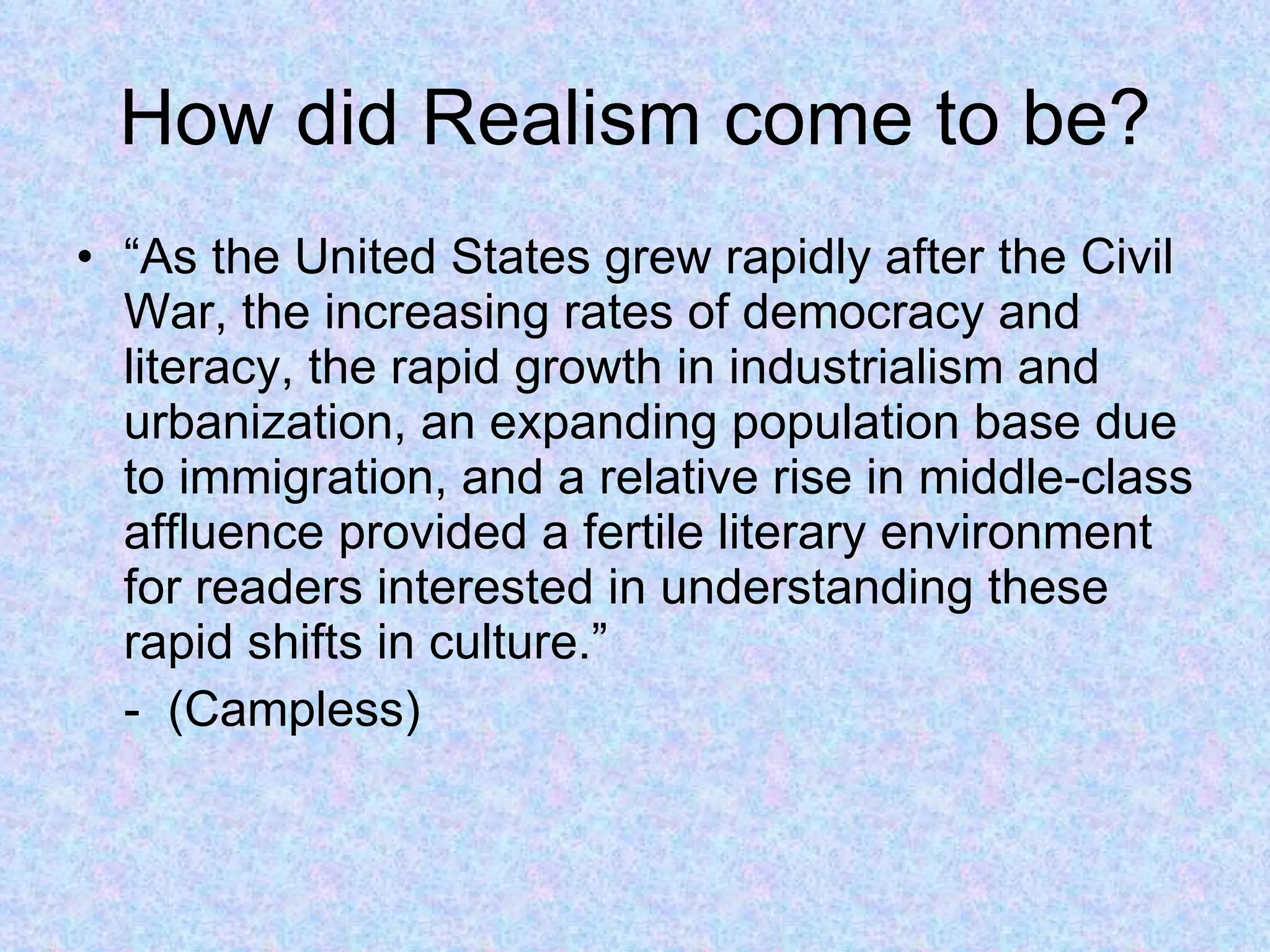 The Realistic Period | PPT