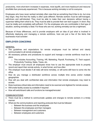 The Realities of Implementing a Remote Workforce | PDF