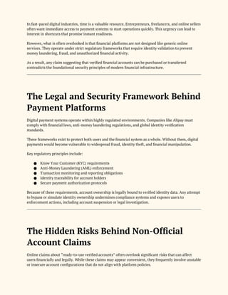 The Reality Behind “Verified Alipay Accounts” in 2026.docx