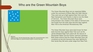 The real leadership of the green mountain boys | PPTX