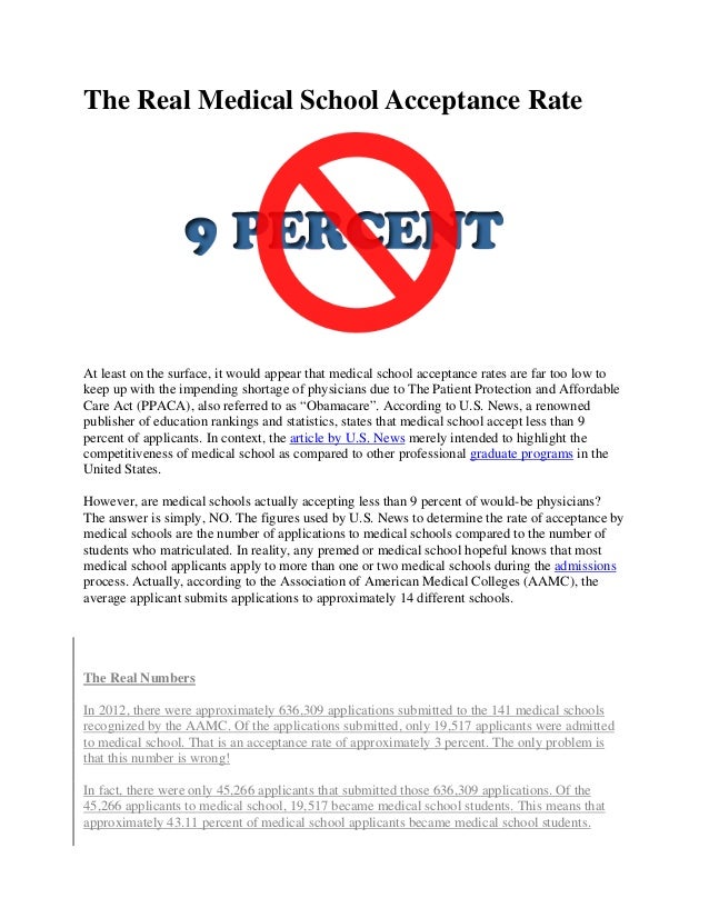 The Real Medical School Acceptance Rate