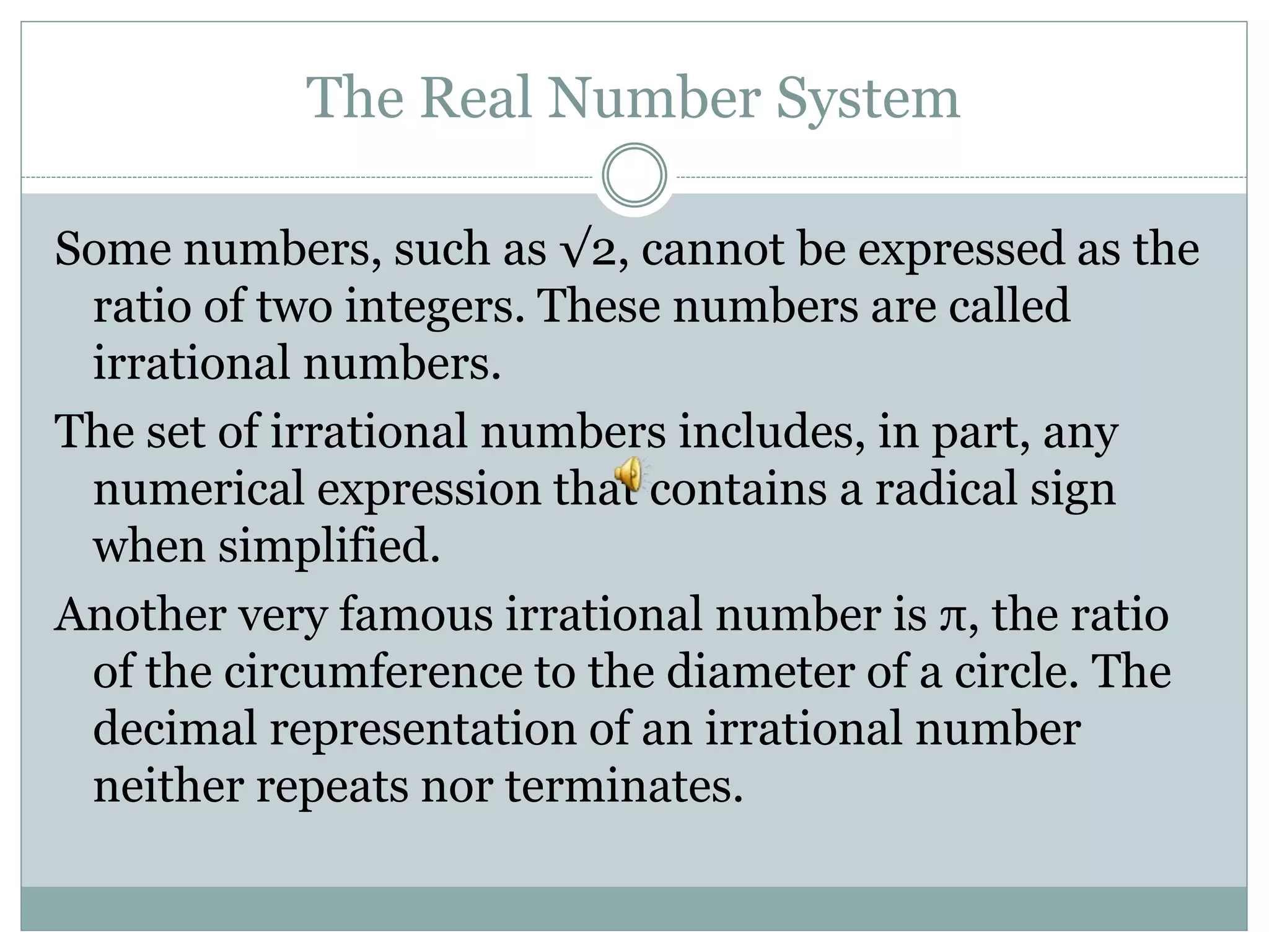 The Real Numbers | PPTX