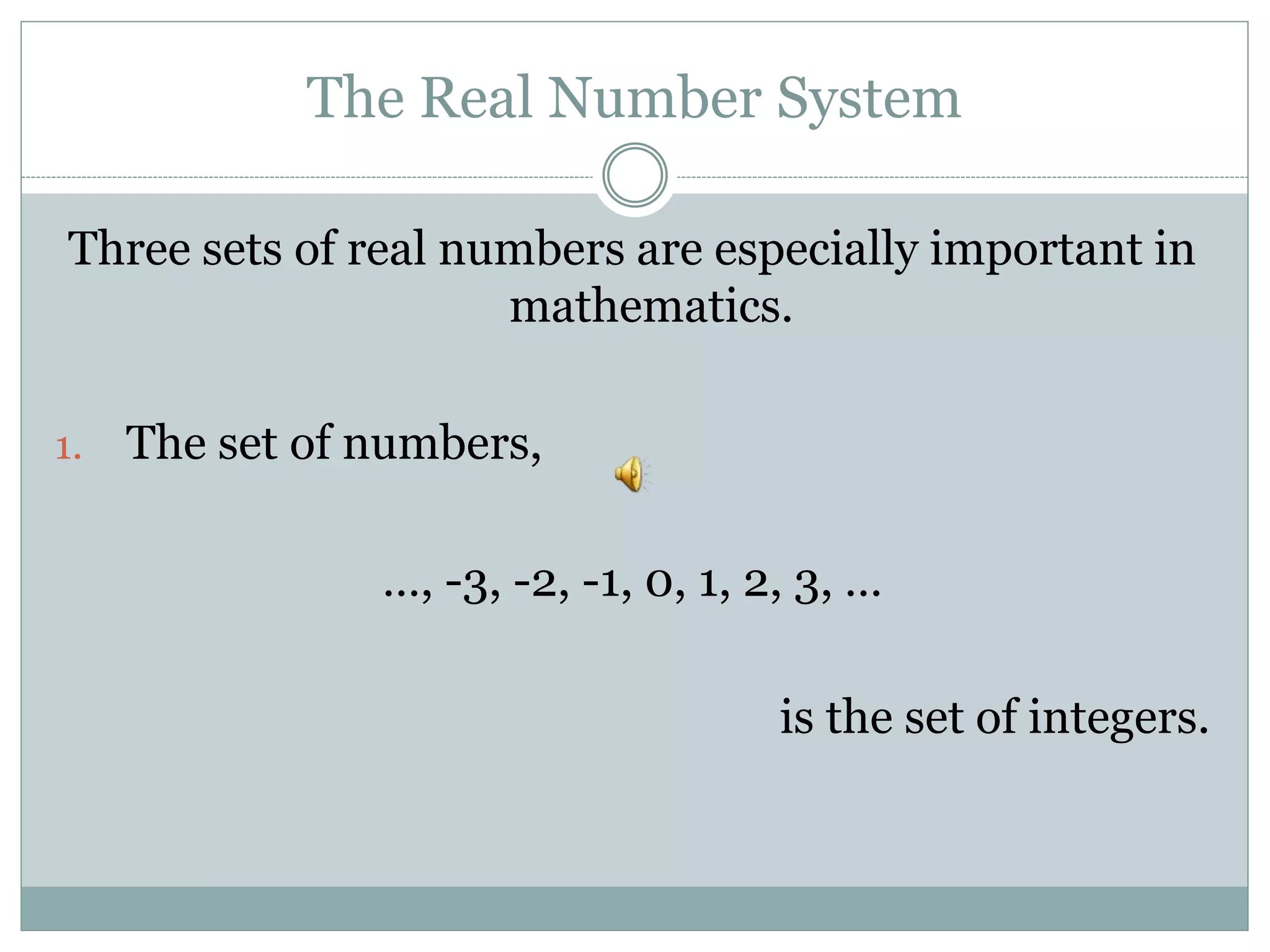 The Real Numbers | PPTX