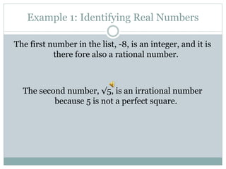 The Real Numbers | PPTX