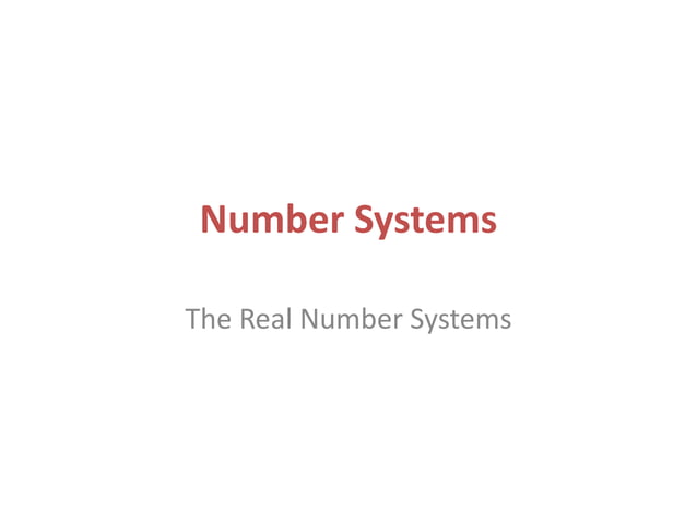 The real number system | PPT