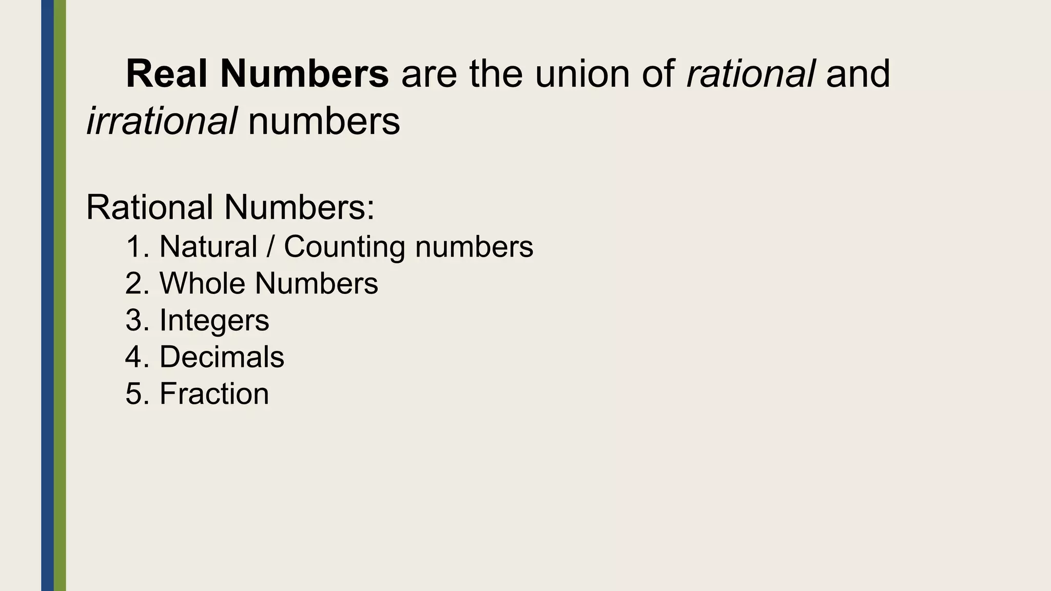 The real number system | PPTX