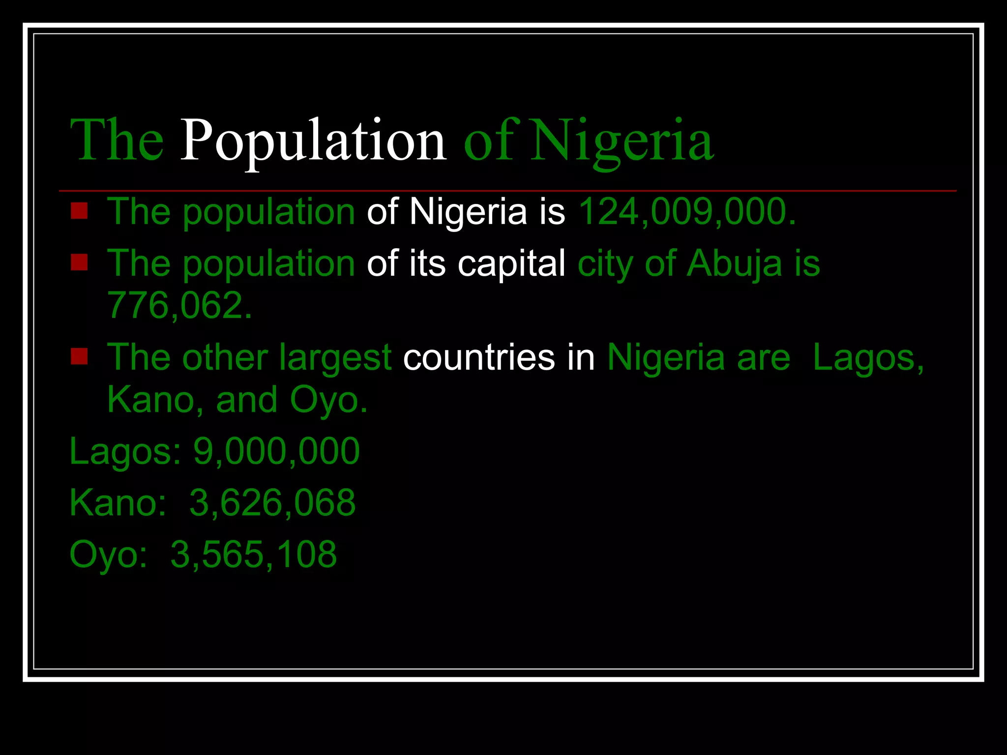 Power Point Presentation on Nigeria | PPT