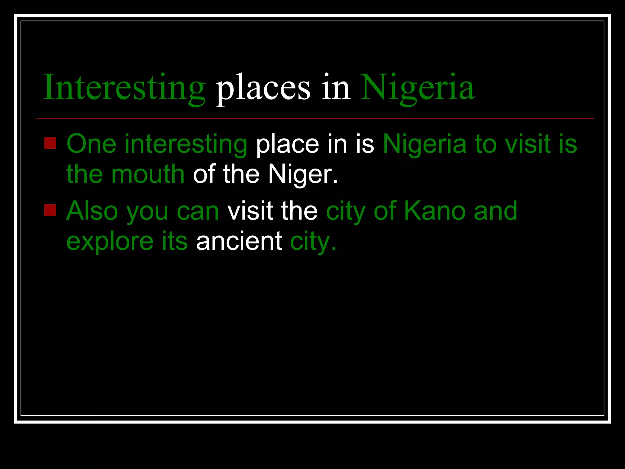 Power Point Presentation on Nigeria | PPT