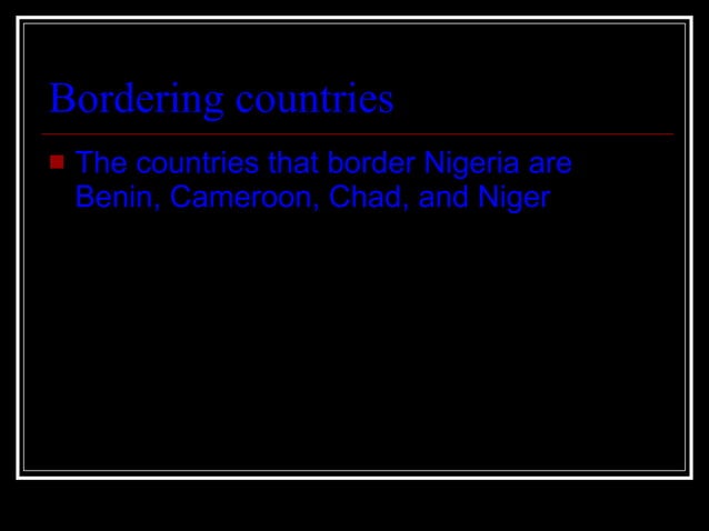 Power Point Presentation on Nigeria | PPT