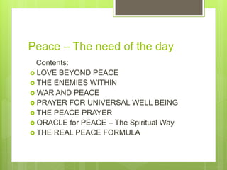 The real peace formula | PPTX