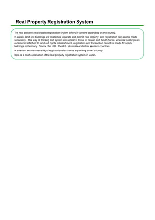The real property registration system | PDF