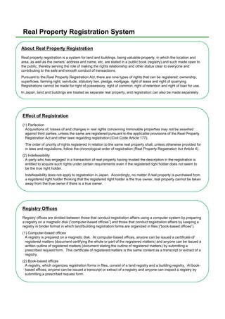 The real property registration system | PDF